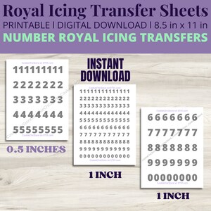 Royal Icing Transfer Sheet Number Royal Icing Transfer Printable Royal ...