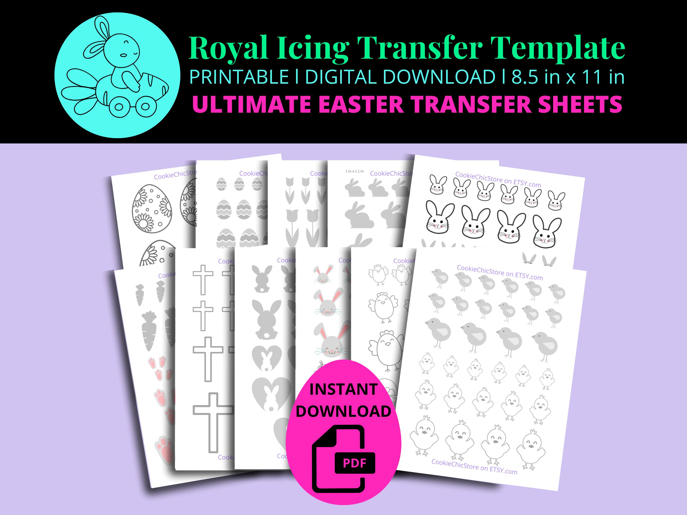 Easter Royal Icing Transfer Sheet Bundle Cookie Decoration, RI Transfer ...