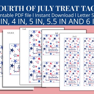 Happy 4th of July Party Favor Independence Day Bag Topper, Printable ...