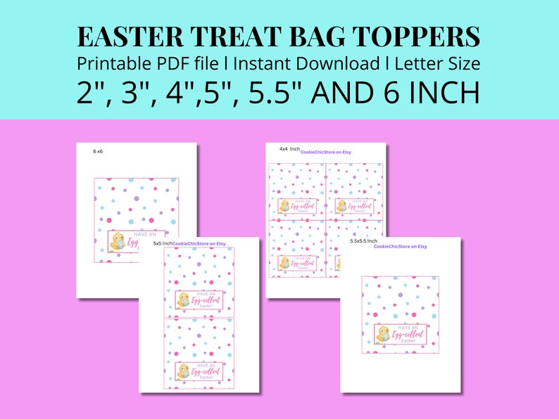 Easter Printable Gift Tag, Thank You Appreciation Cookie Bag Topper ...