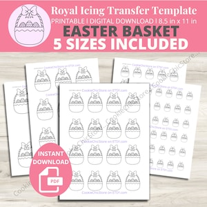 Easter Basket Royal Icing Transfer Sheet, Easter Icing Transfer ...