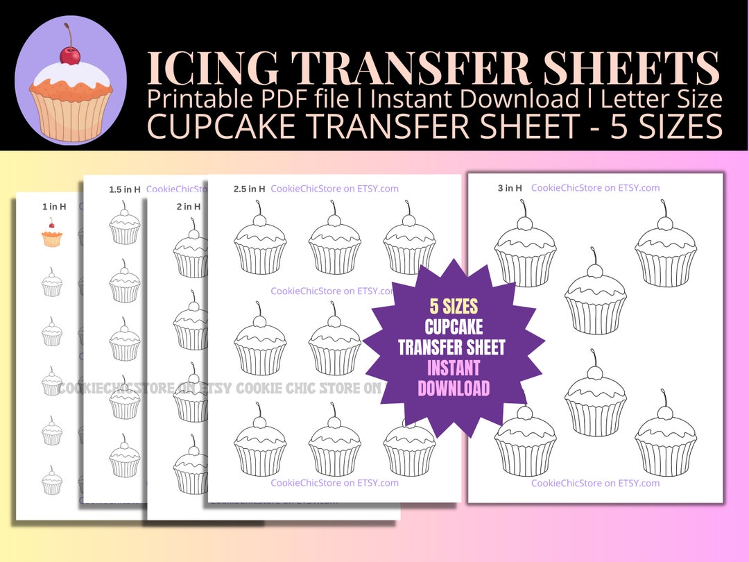 Cupcake Royal Icing Transfer Sheet, Birthday Royal Icing Transfer ...