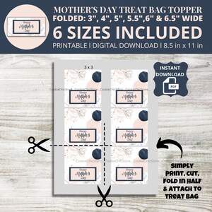 Mothers Day Cookie Bag Topper Template for Happy Mother's Day Goody Bag ...