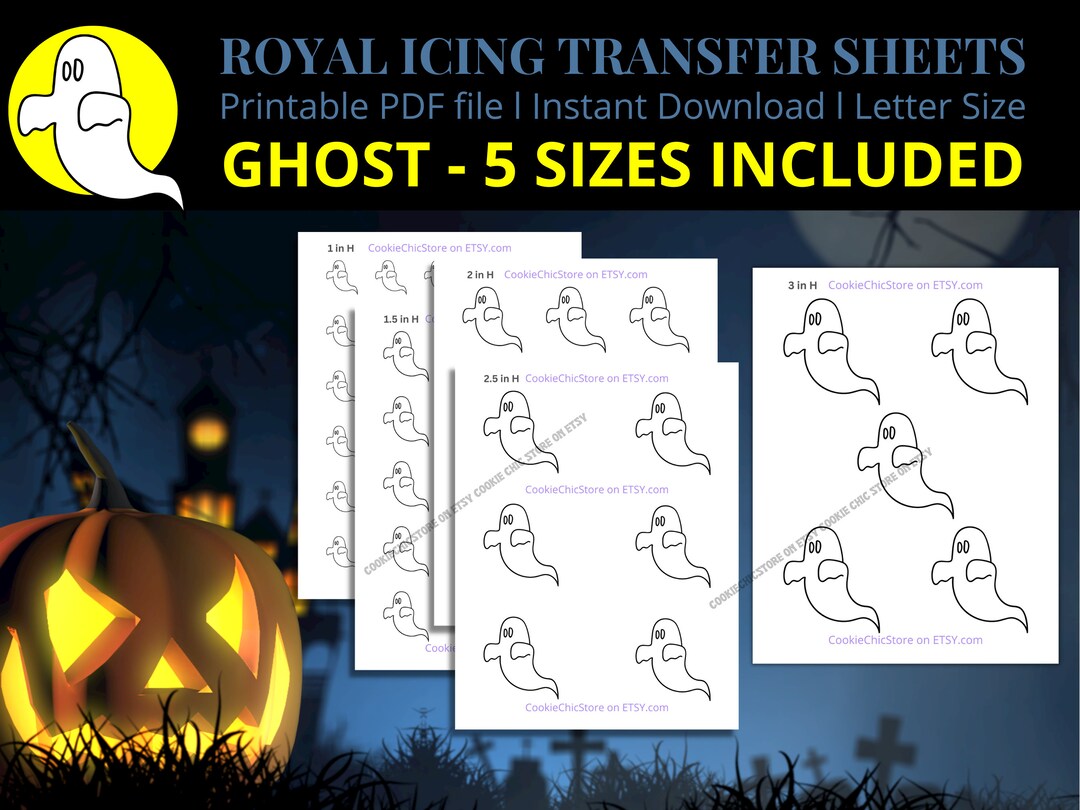 Ghost Royal Icing Transfer Sheet Ghost Halloween Royal Icing - Etsy