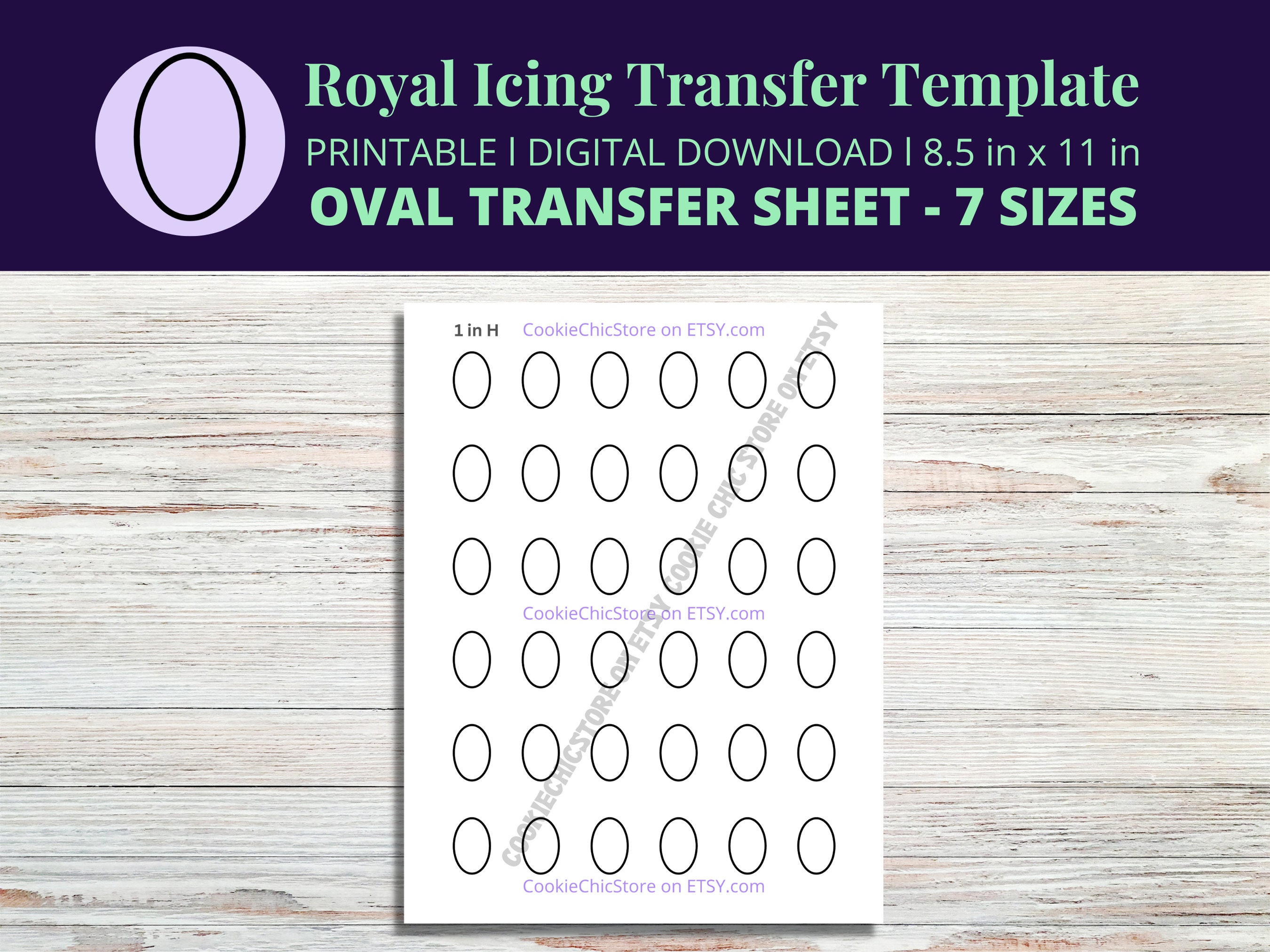 Oval Royal Icing Transfer Sheet, Royal Icing Transfer Template Oval ...