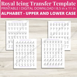 Royal Icing Transfer Script Letters Sheet, Cursive Alphabet Transfer ...
