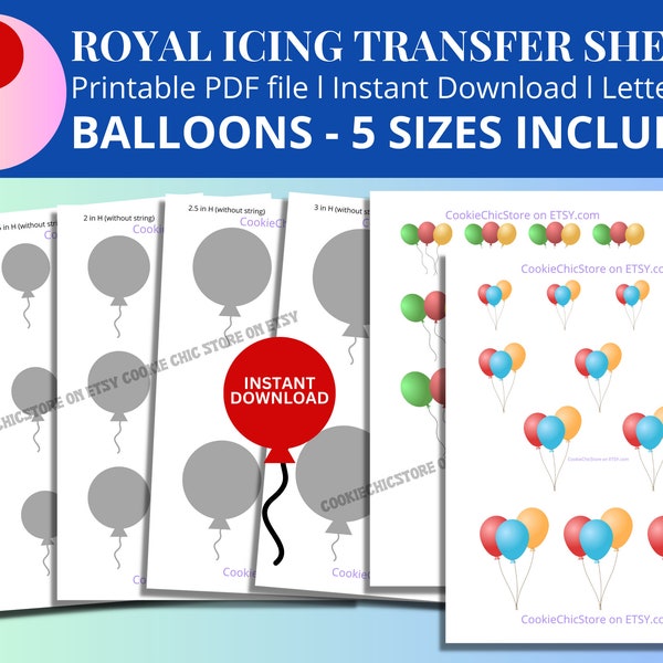 Royal Icing Balloon Transfer - Etsy Australia