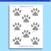 Paw Print Royal Icing Transfer Sheet Template for Animal Cat Dog Cookie ...