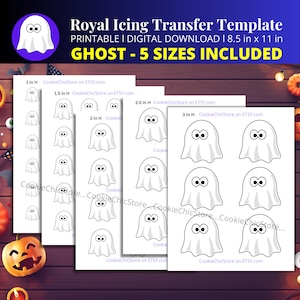 Halloween Royal Icing Transfer Sheet, Ghost Royal Icing Transfer Sheet ...