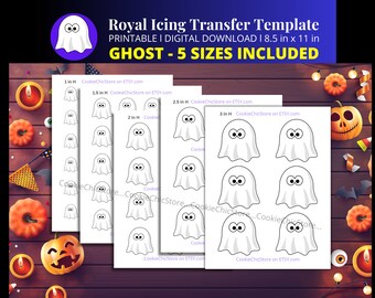 Kawaii Ghost Royal Icing Transfer Template - Etsy Canada