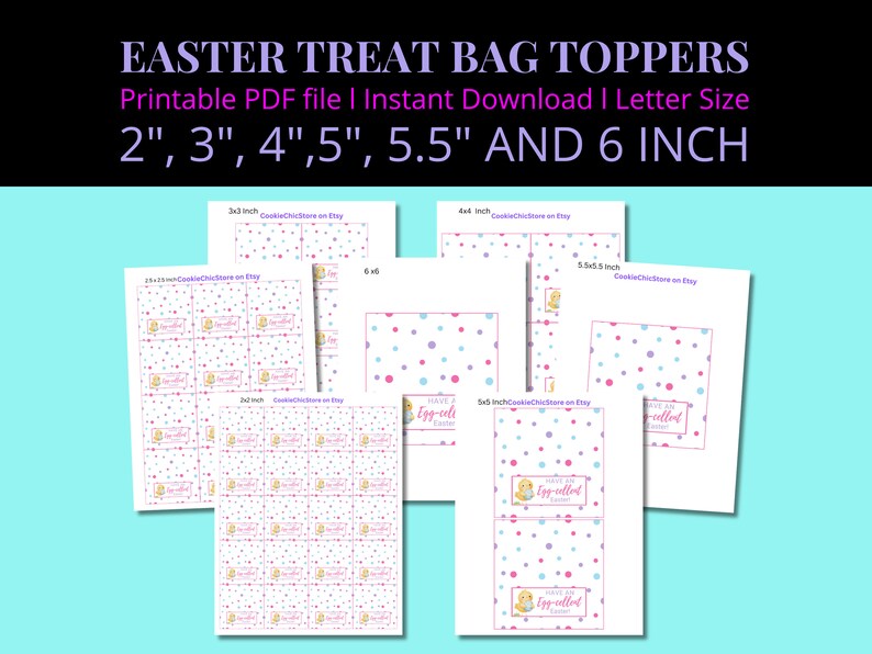 Easter Printable Gift Tag, Thank You Appreciation Cookie Bag Topper ...