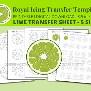 Royal Icing Transfer Sheet Citrus Slice, Lime Transfer Sheet for Cookie ...