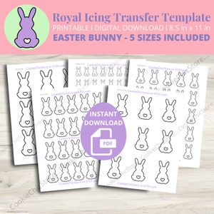 Easter Bunny Royal Icing Transfer Template, Easter Icing Transfer Sheet ...
