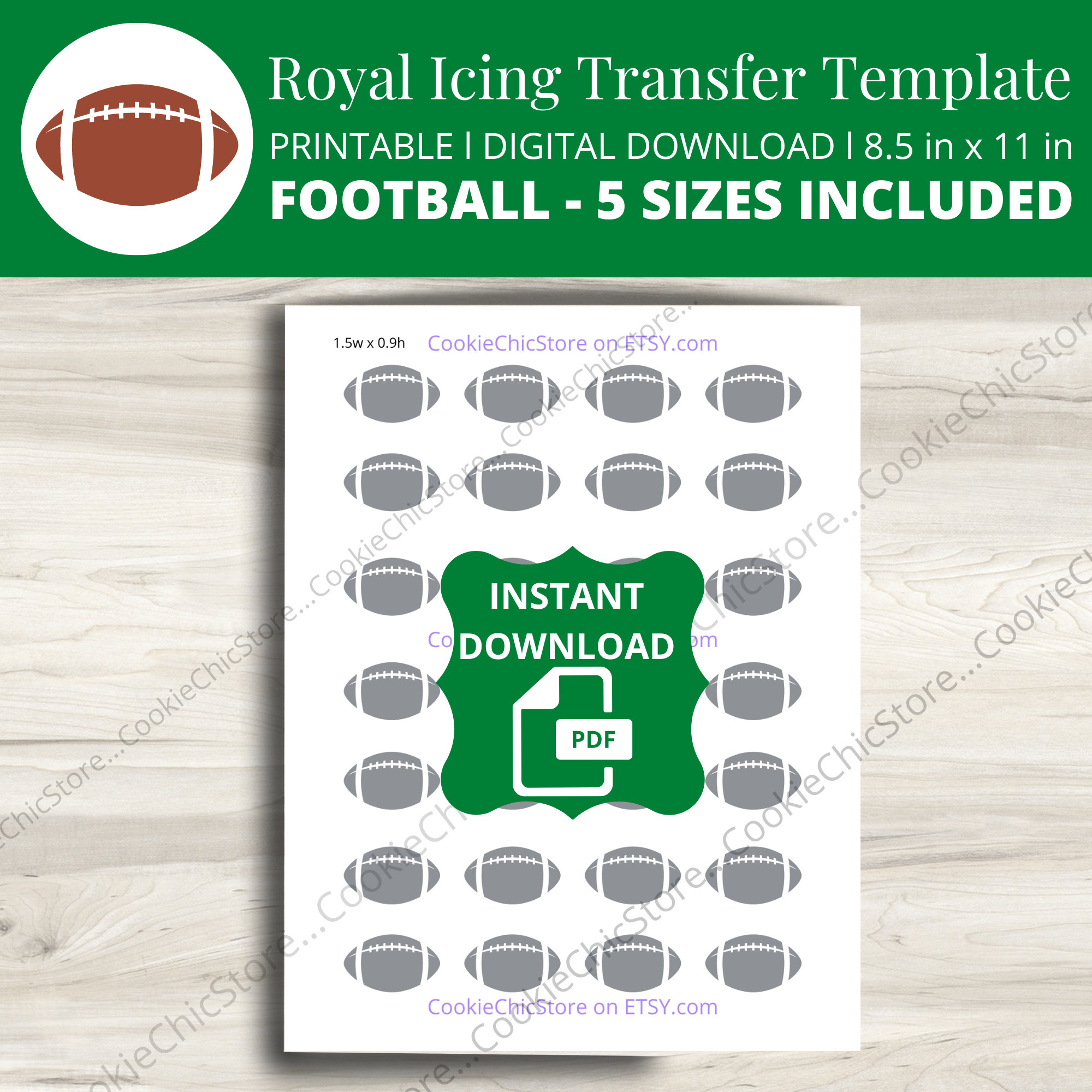 Football Royal Icing Transfer Sheet Football Royal Icing - Etsy