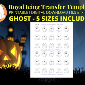 Halloween Royal Icing Transfer Sheet, Ghost Royal Icing Transfer Sheet ...
