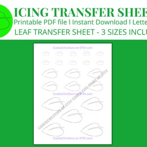 Leaf Royal Icing Transfer Sheet Leaves Royal Icing Transfer Printable ...
