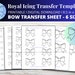 Bow Royal Icing Transfer Sheet Bow Cookie Transfer Template Digital ...