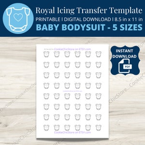 Baby Shower Royal Icing Transfer Sheet, Baby Clothes Outfit RI Transfer ...