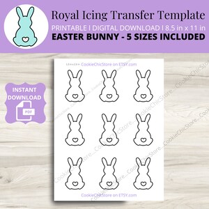 Easter Bunny Royal Icing Transfer Template, Easter Icing Transfer Sheet ...