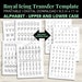 Royal Icing Transfer Letters Sheet, Alphabet Transfer Sheet, Digital ...