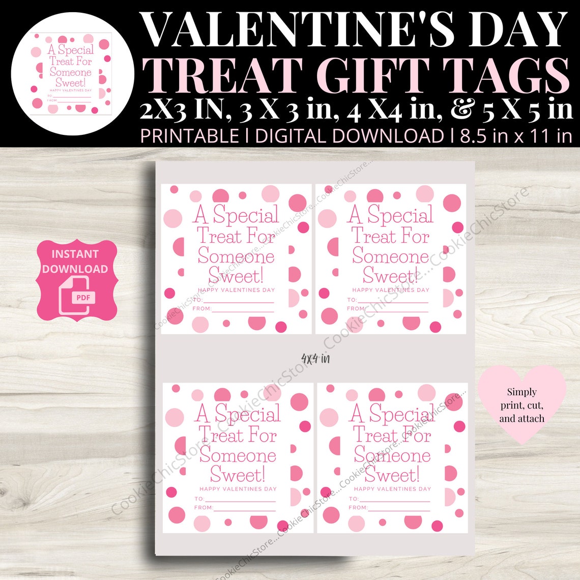 Printable Valentine Gift Tags for Classroom Valentines - Etsy