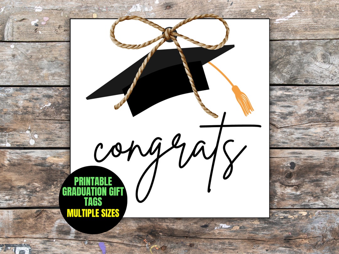 Printable Graduation Gift Tag, Congrats Goodie Bag, Graduation Party ...