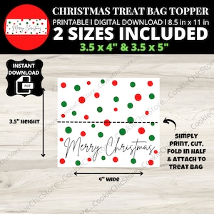Christmas Treat Bag Topper Template, Christmas Cookie Bag Toppers ...