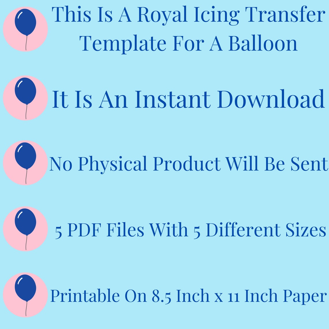 Balloon Royal Icing Transfer Sheet Royal Icing Transfer - Etsy