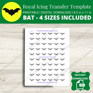 Halloween Royal Icing Transfer Sheet, Bat Royal Icing Transfer ...