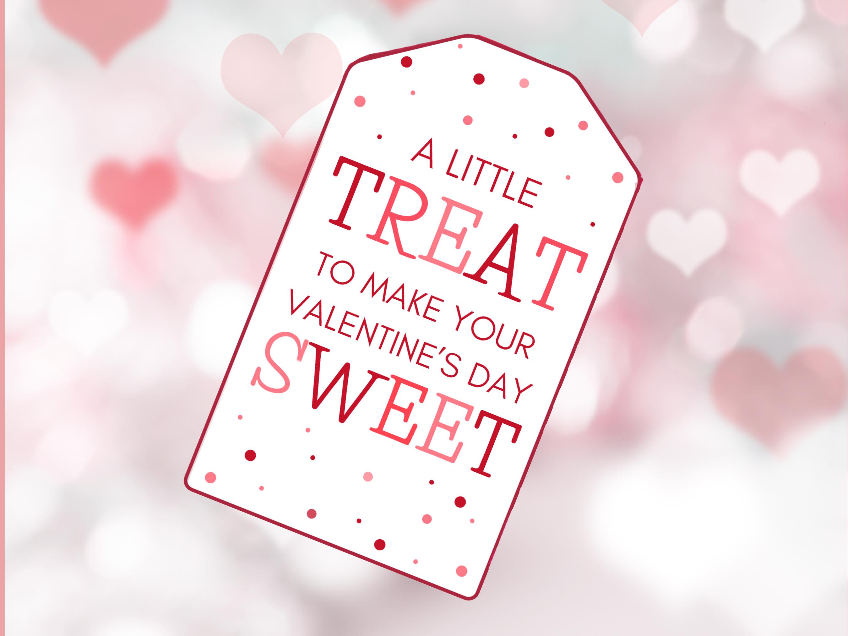 Valentine Day Gift Tag, Printable Little Sweet Treat Vday Sugar Cookie ...