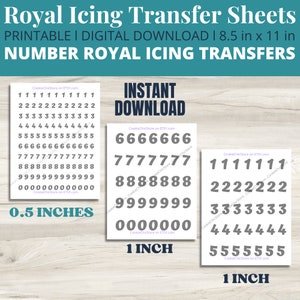 Royal Icing Transfer Sheet Number Royal Icing Transfer Printable Royal ...