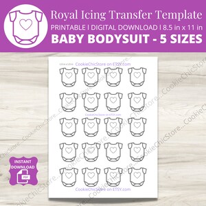 Baby Shower Royal Icing Transfer Sheet, Baby Clothes Outfit RI Transfer ...