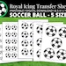 Soccer Ball Royal Icing Transfer Sheet Template, Printable Piping RI ...