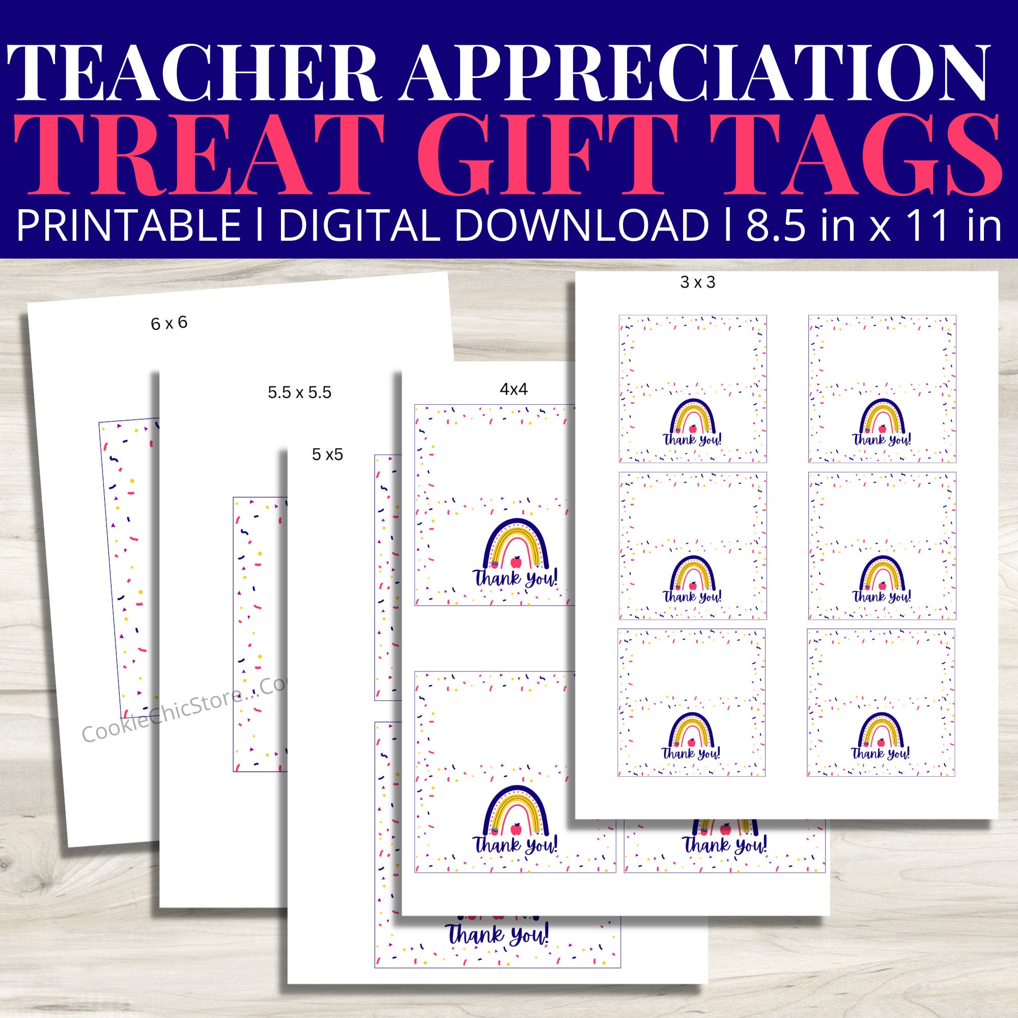 Teacher Appreciation Printable Cookie Bag Toppers, Goody Bag Treat ...