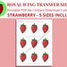 Strawberry Royal Icing Transfer Sheet Template, Strawberries Royal ...