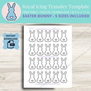 Easter Bunny Royal Icing Transfer Template, Easter Icing Transfer Sheet ...