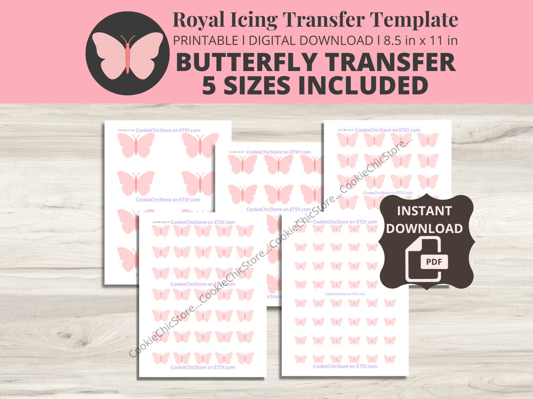 Butterfly Royal Icing Transfer Sheet, Butterfly Transfer Royal Icing ...