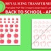 Back to School Teacher Royal Icing Transfer Sheet Template, Apple ...