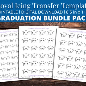 Graduation Cap Royal Icing Transfer Sheet Template for Royal Icing ...