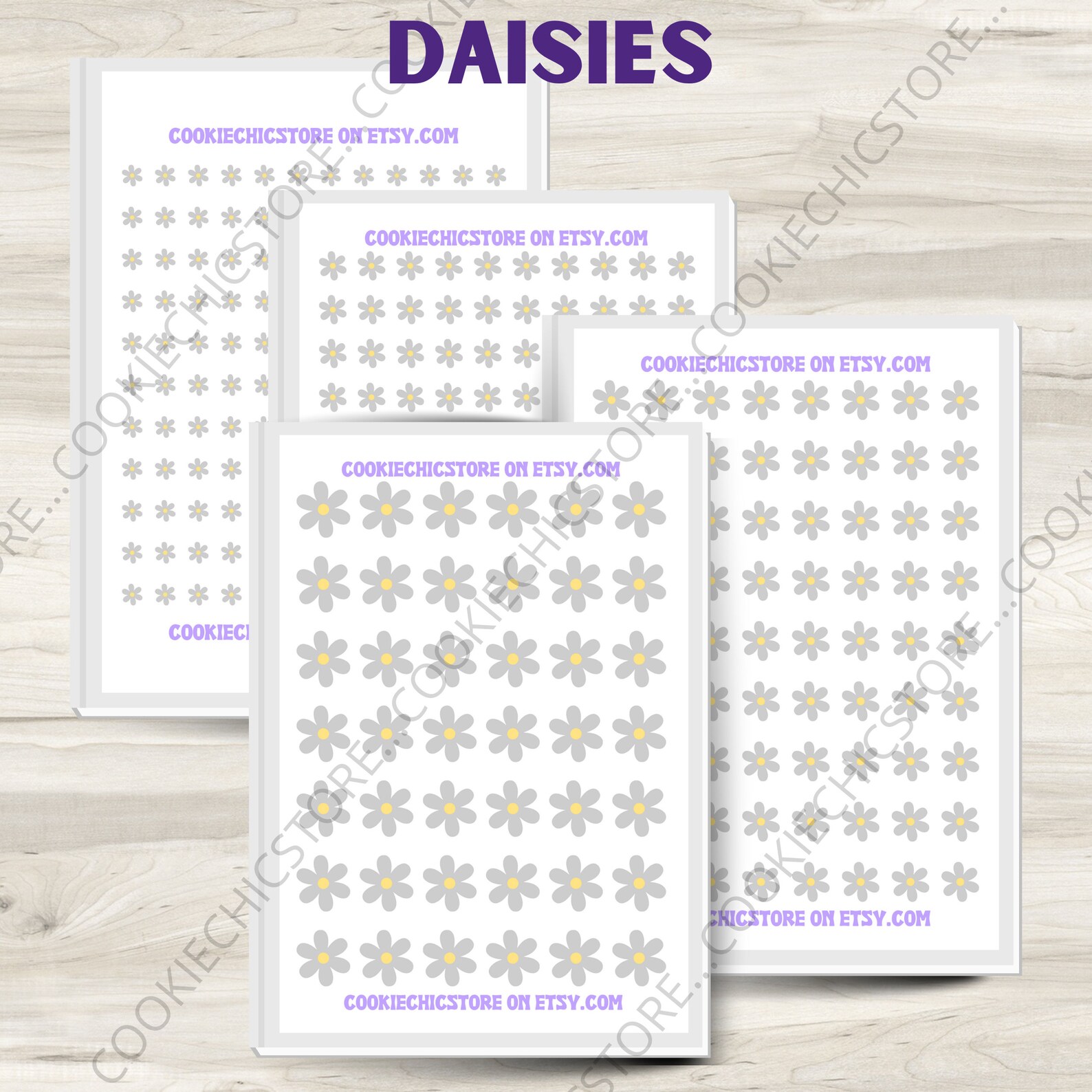 Daisy Royal Icing Transfer Sheet Daisies Flower Pdf Royal | Etsy