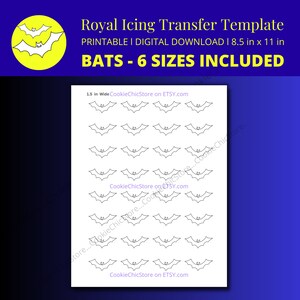 Bat Royal Icing Transfer Sheet, Printable Halloween Royal Icing ...