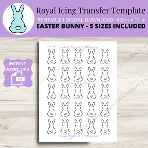 Easter Bunny Royal Icing Transfer Template, Easter Icing Transfer Sheet ...