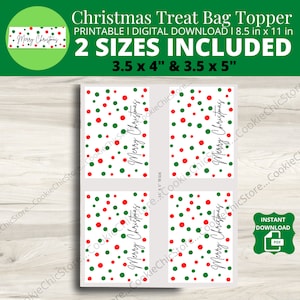 Christmas Treat Bag Topper Template, Christmas Cookie Bag Toppers ...