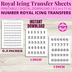 Royal Icing Transfer Sheet Number Royal Icing Transfer Printable Royal ...