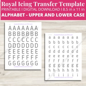 Royal Icing Transfer Letters Sheet, Alphabet Transfer Sheet, Digital ...