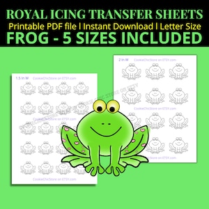Frog Royal Icing Transfer Template Sheet for Royal Icing, Sugar Cookie ...