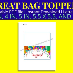 Congratulations Printable Cookie Treat Bag Topper Template, Congrats ...