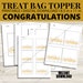 Congratulations Treat Bag Toppers, Congrats Cookie Cards, Graduation ...
