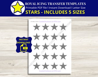 Star Royal Icing Transfer Sheets, INSTANT DOWNLOAD - Etsy