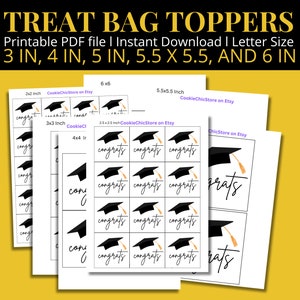Printable Graduation Gift Tag, Congrats Goodie Bag, Graduation Party ...